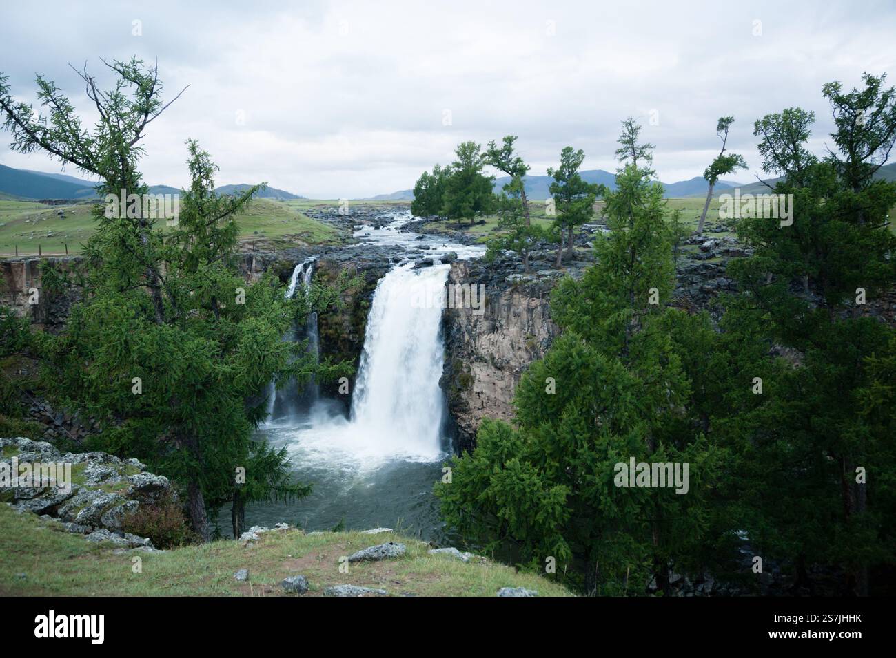 Orkhon waterfall view. Orkhon valley, Mongolia landscape Stock Photo ...