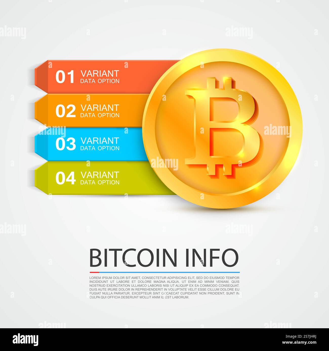 Bitcoin infographics business finance color options. Vector ...