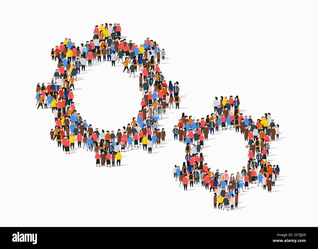Large group of people in the form of gear. Vector illustration Stock ...
