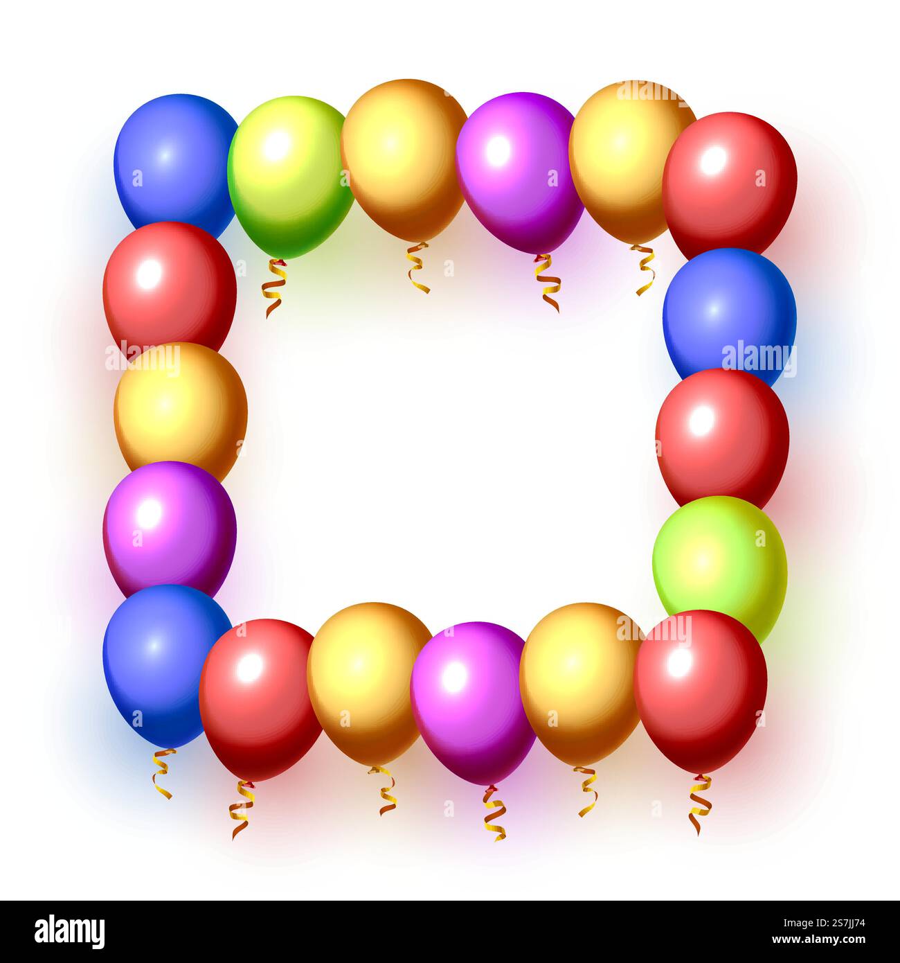 Festive balloon in an empty frame, colored. Vector illustration Stock ...