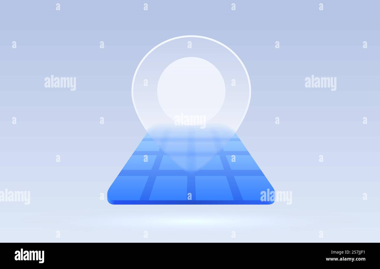 Glass location map transparent icon, collection sign. Vector ...