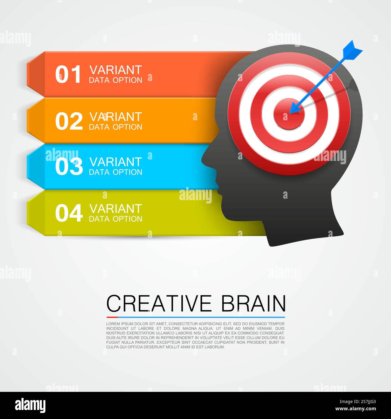 Goals with target information art. vector illustration Stock Vector ...