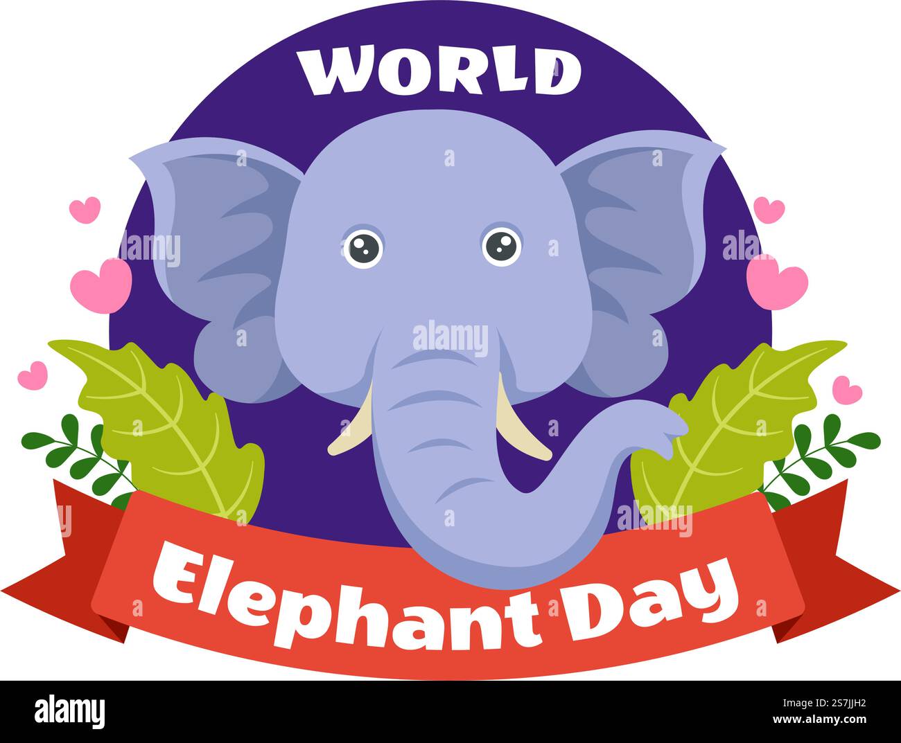 World Elephant Day Vector Illustration on 12 August with Elephants ...