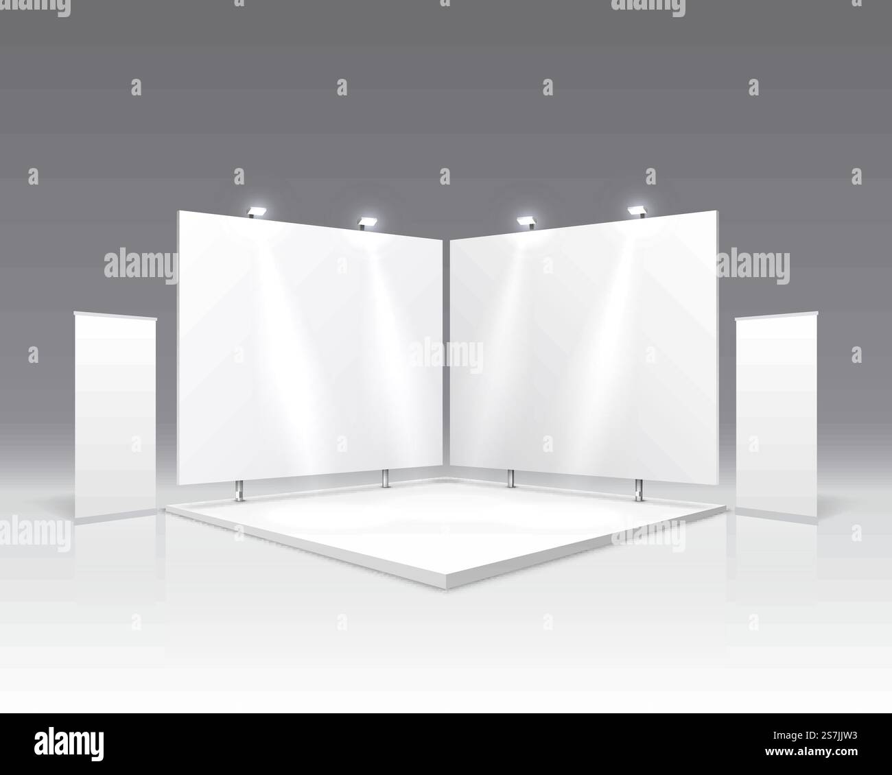 Scene show Podium for presentations on the gray background. Vector ...