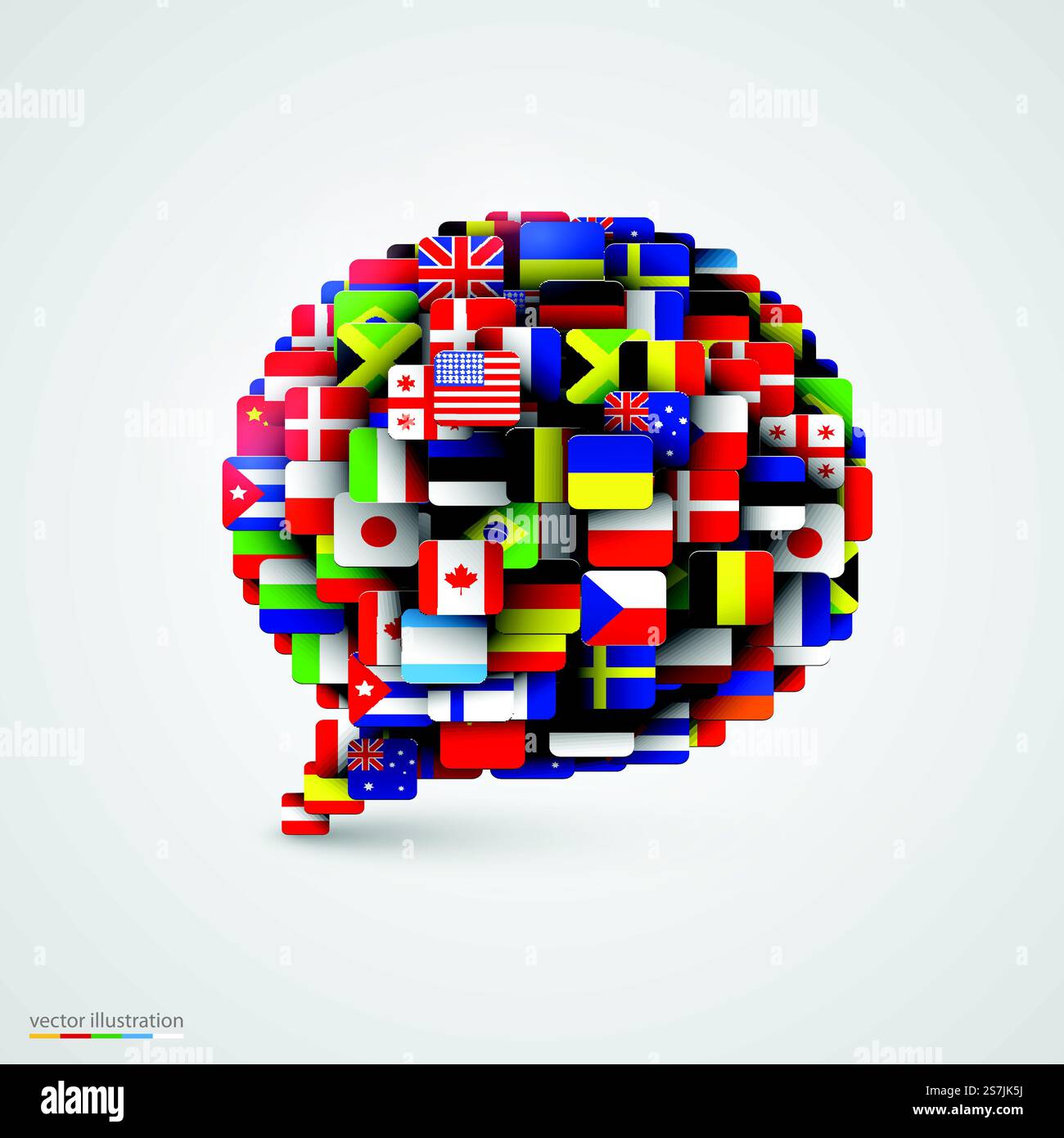 World flags in form of speech bubble. Vector illustration. World flags ...