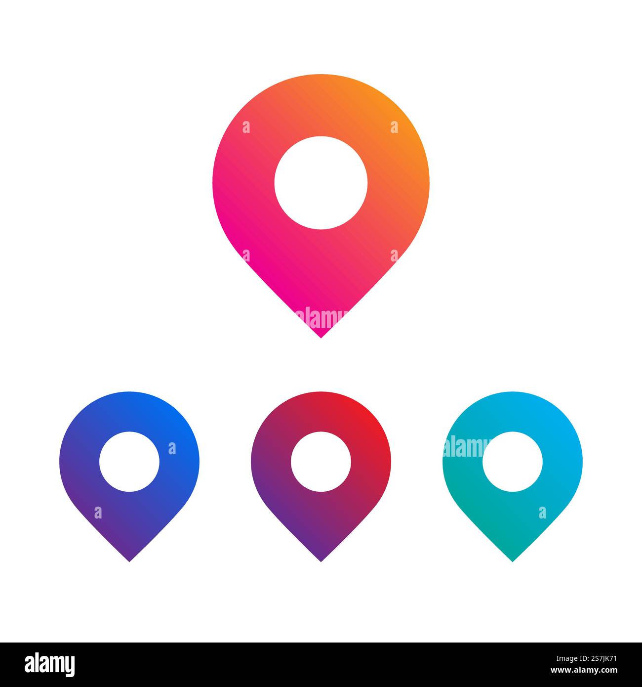 Map location pin icon set. Vector illustration Stock Vector Image & Art ...