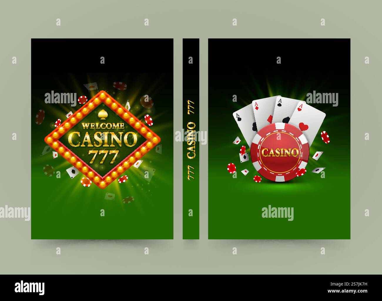 Casino banner book. A4 size paper, Template design element, Vector ...