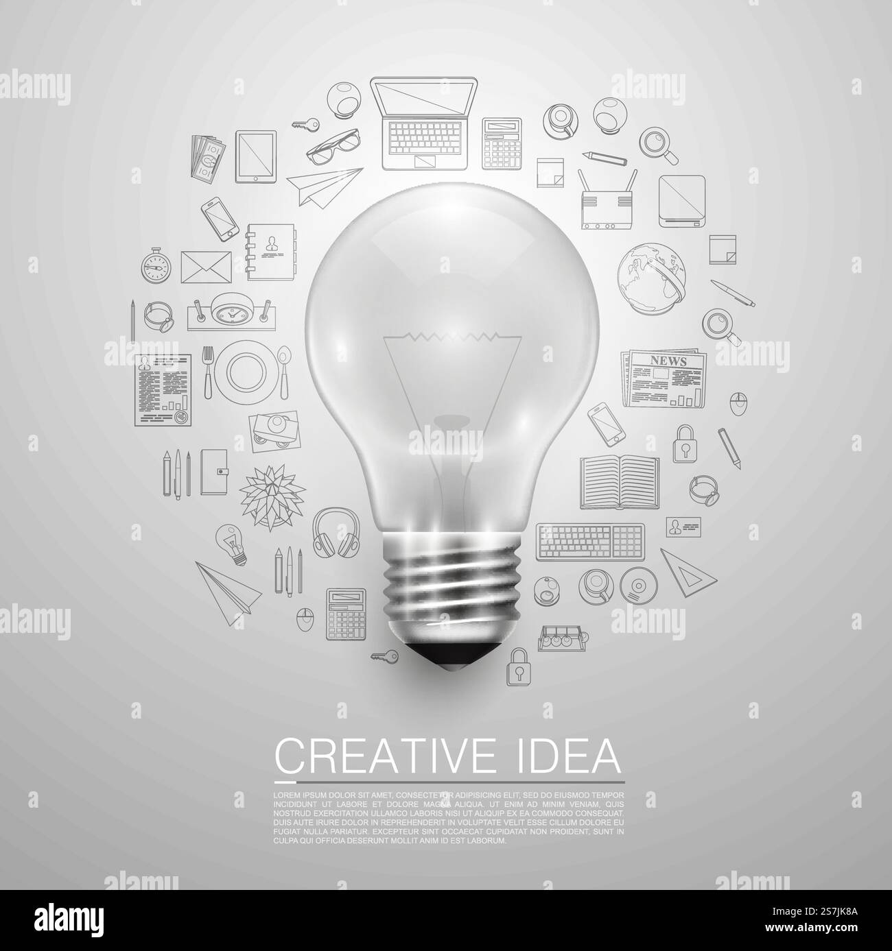 Lamp in icons art info. Vector illustration. Lamp in icons Stock Vector ...