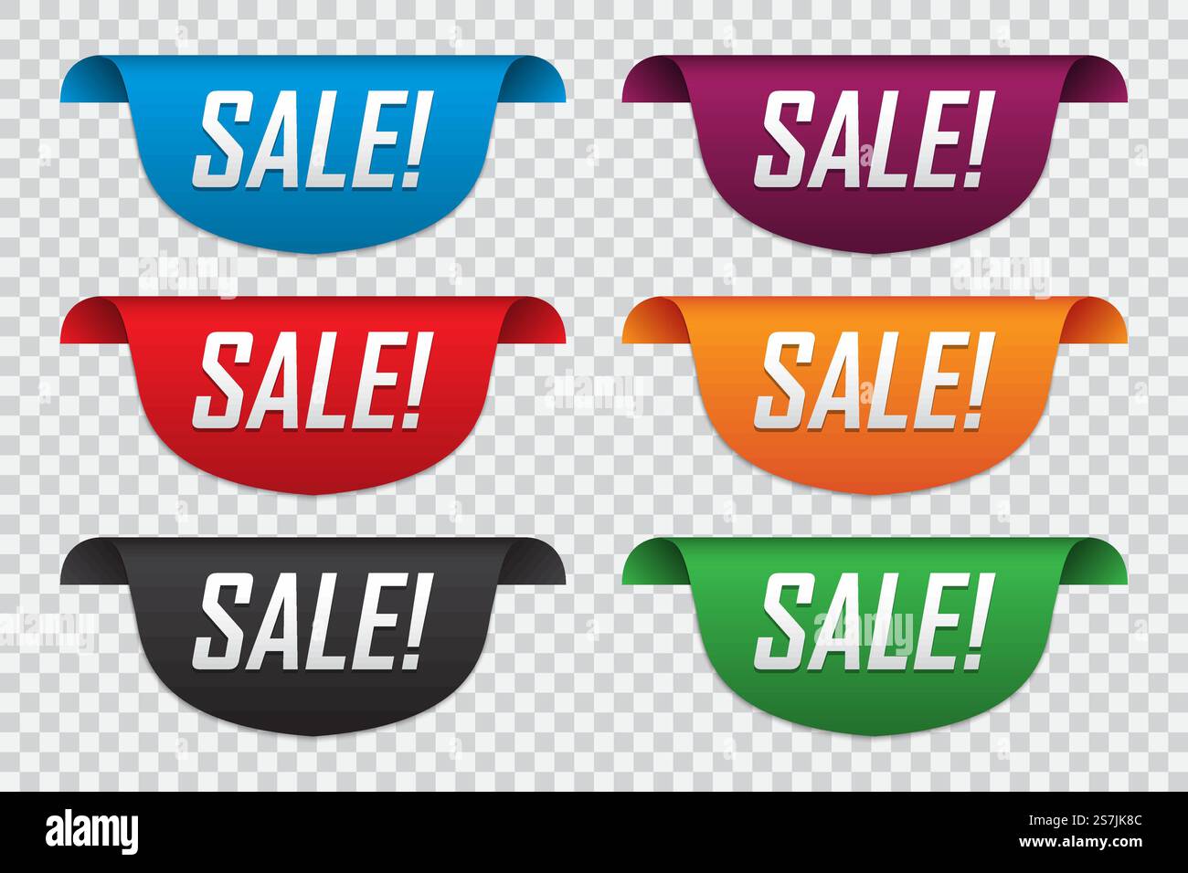 Set of sale sticker label. Promotion labels in different colors with ...