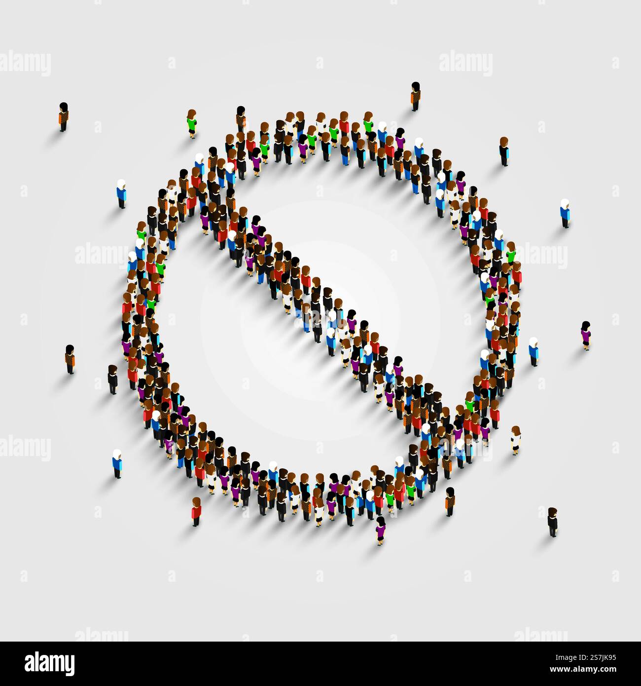 Ban symbol template. Prohibiting sign many people . Vector illustration ...