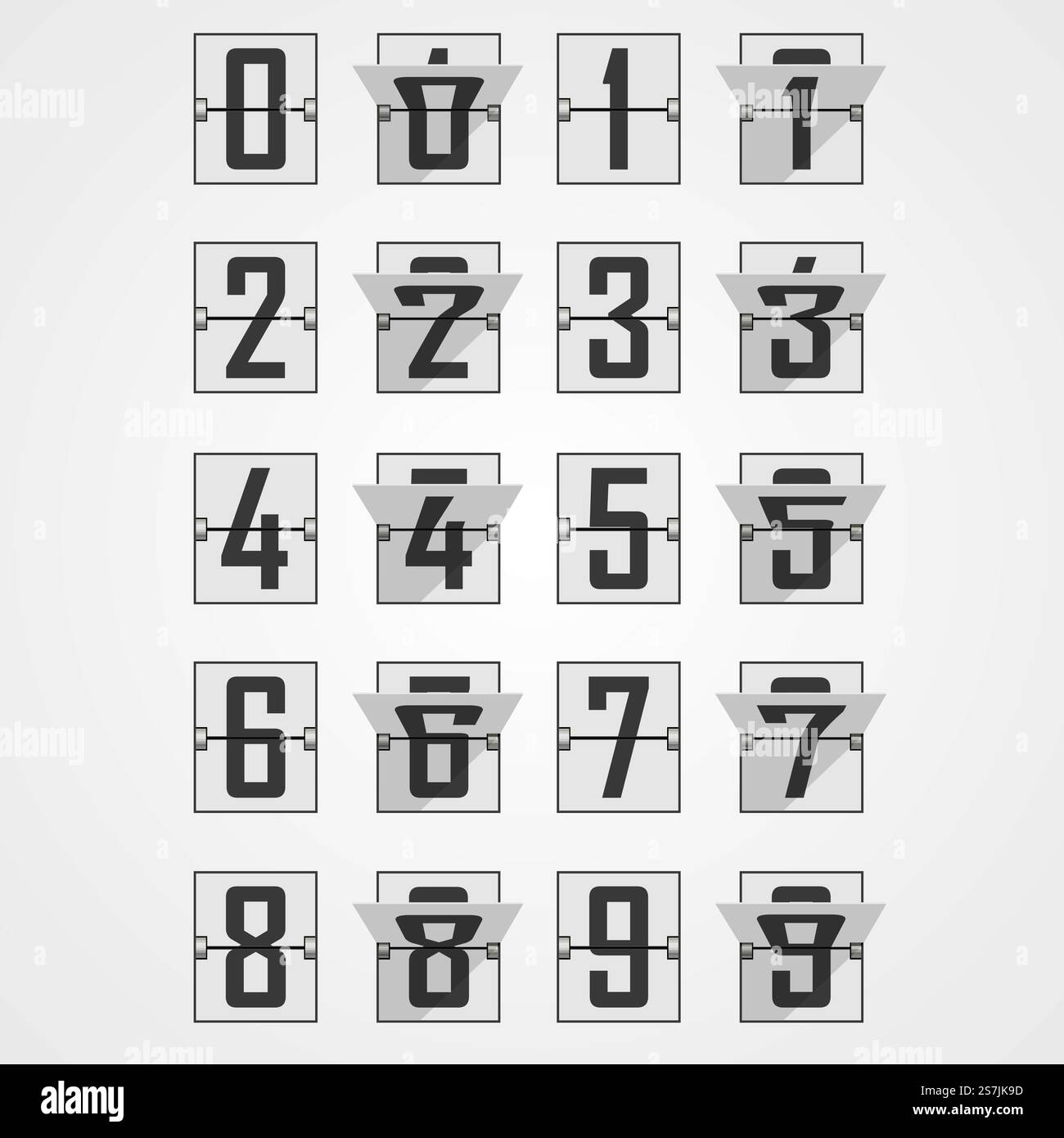 Numbers from Mechanical Scoreboard Alphabet. Vector illustration ...