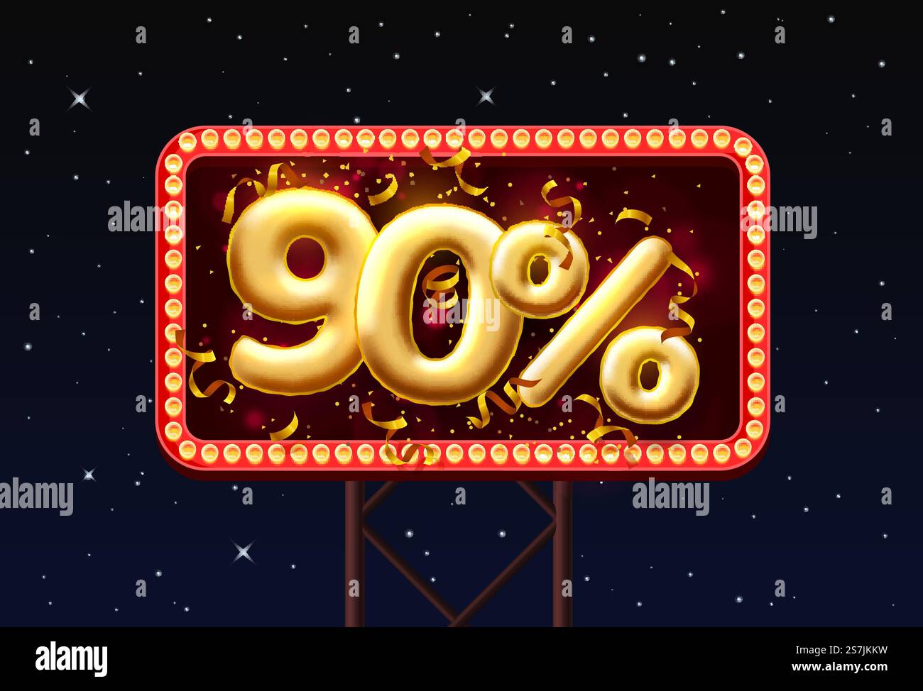 Sale 90 off ballon number on the Night Sky background. Vector ...