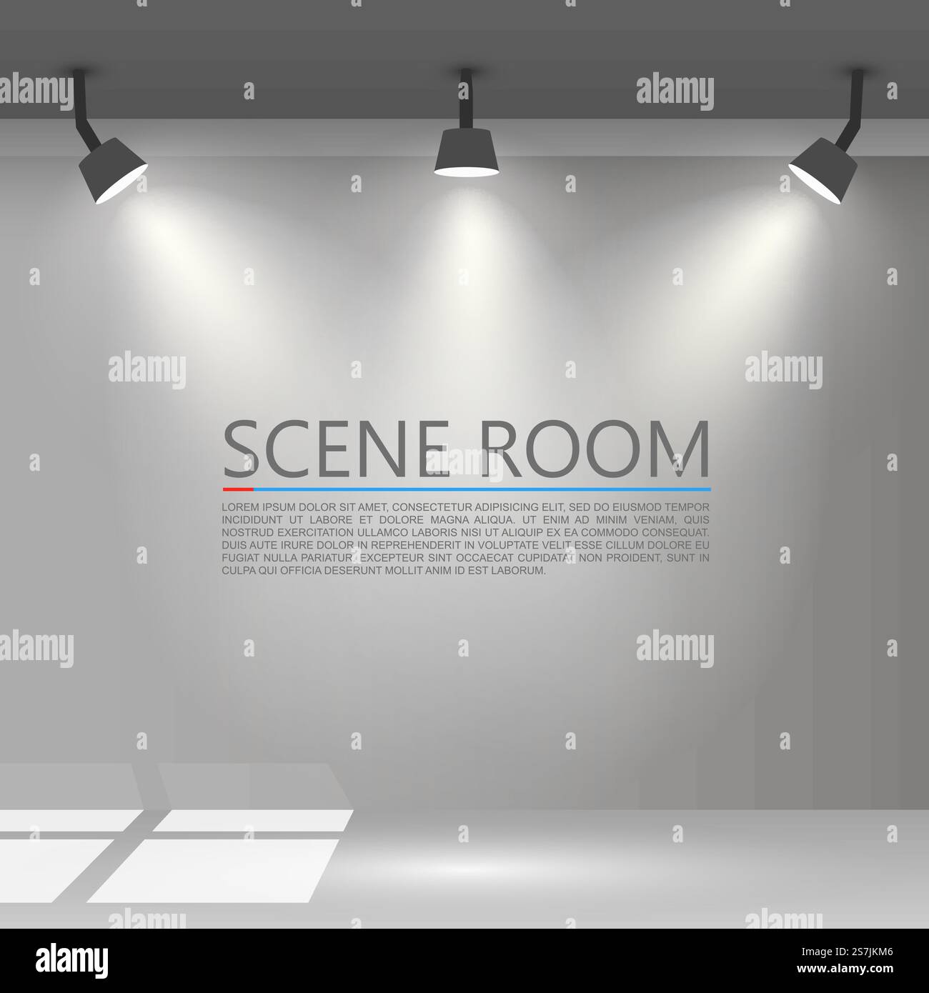 Room with a light source. Vector illustration background. Room with a ...