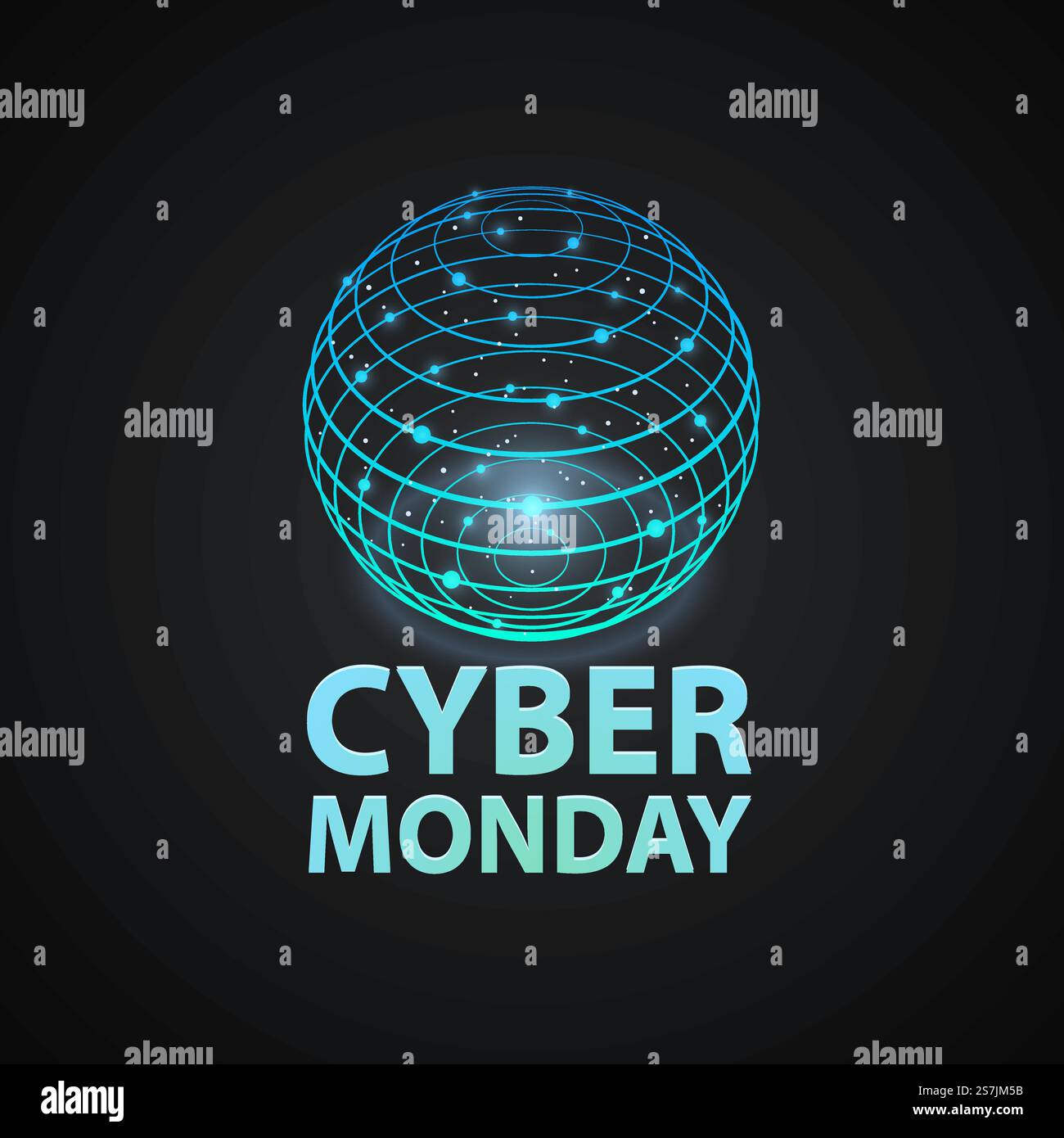 Cyber Monday cover. Internet network sign logo icon on the black ...