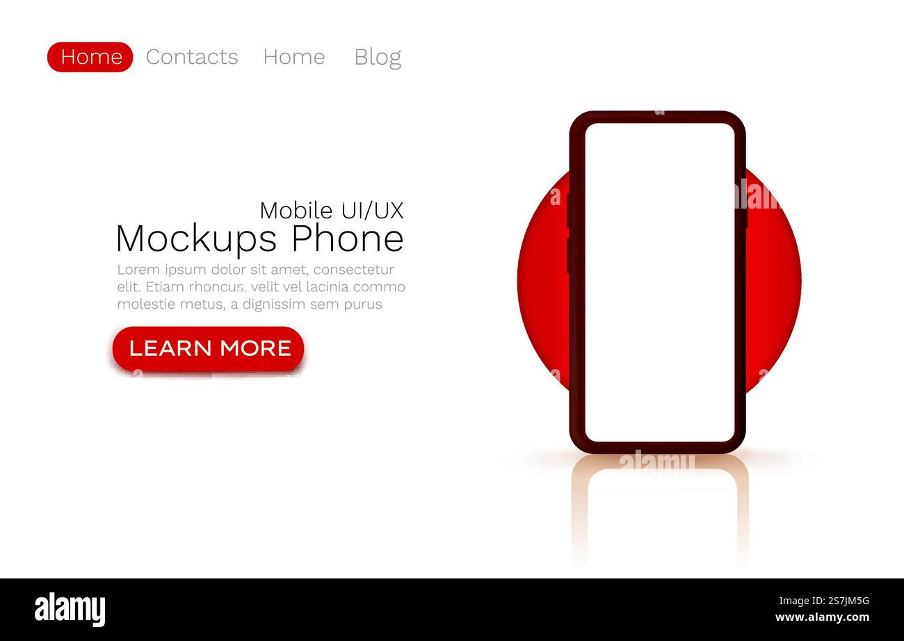 Mockups ui template, web site banner app screen. Vector illustration ...