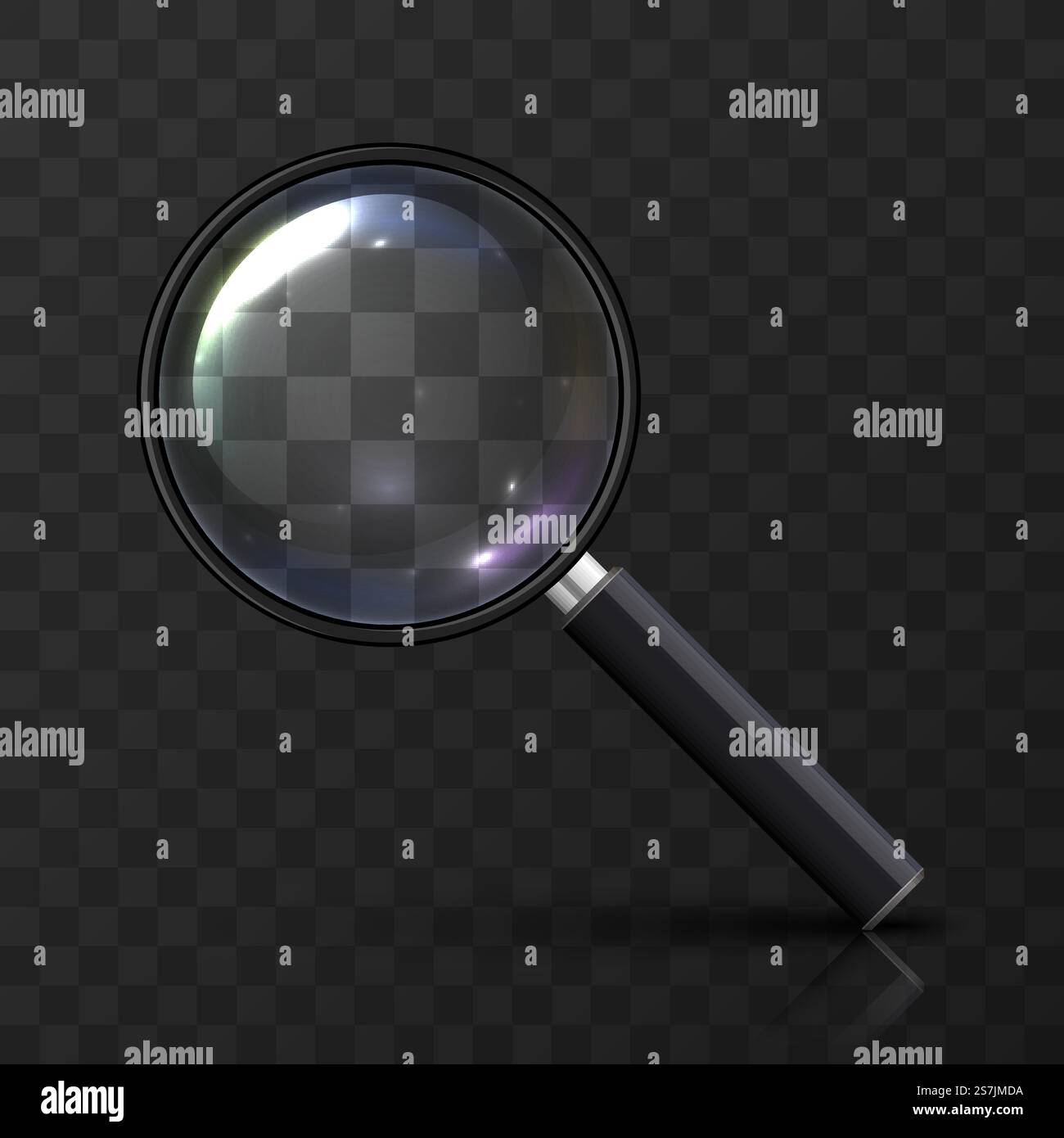 Magnifying glass art on a transparent background. Vector illustration ...