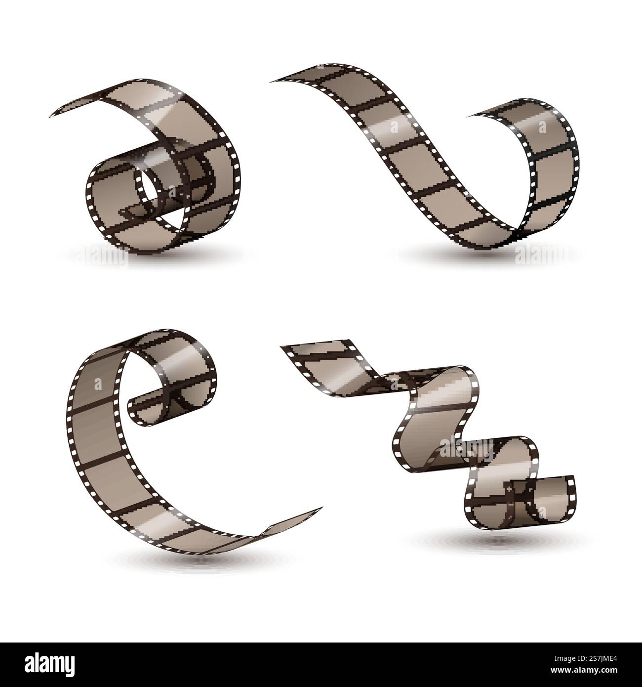 Film strip roll. Cinema tape set design. Filmstrip movie entertainment ...