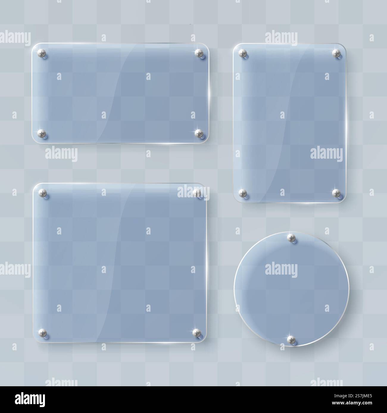 Set of glass frames on transparent . Vector illustration Stock Vector ...