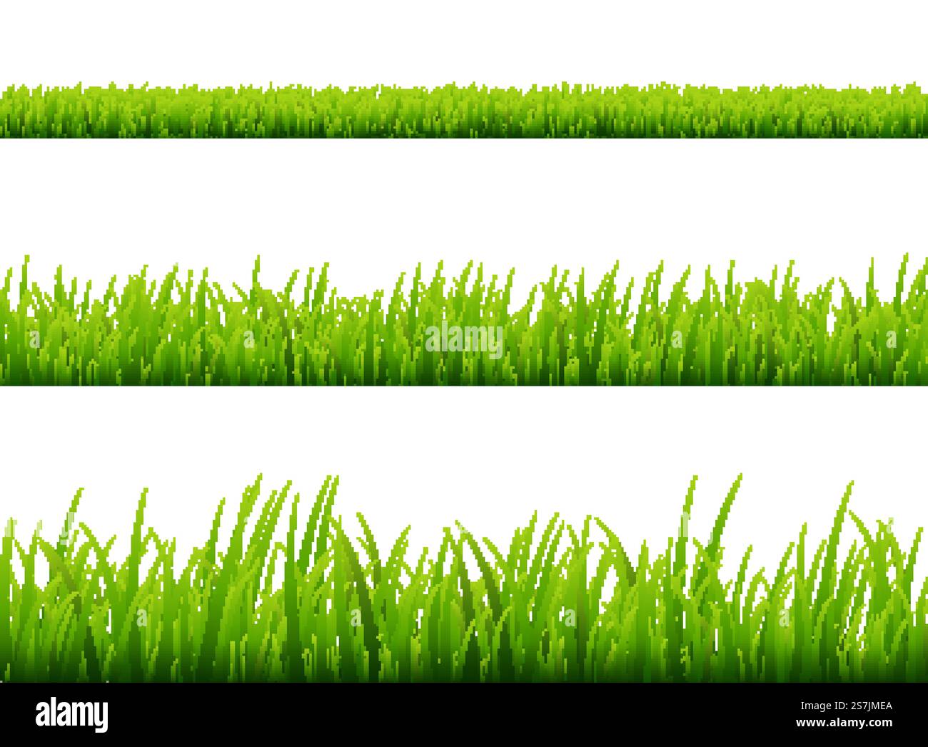 Green grass meadow border vector pattern. Spring or summer plant field ...
