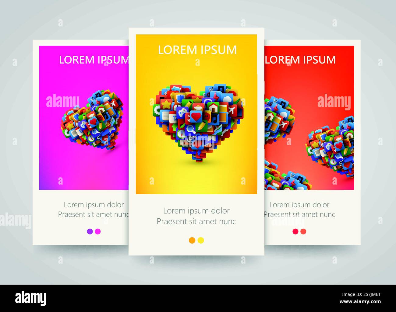 Heart lot application icons Stock Vector Images - Alamy