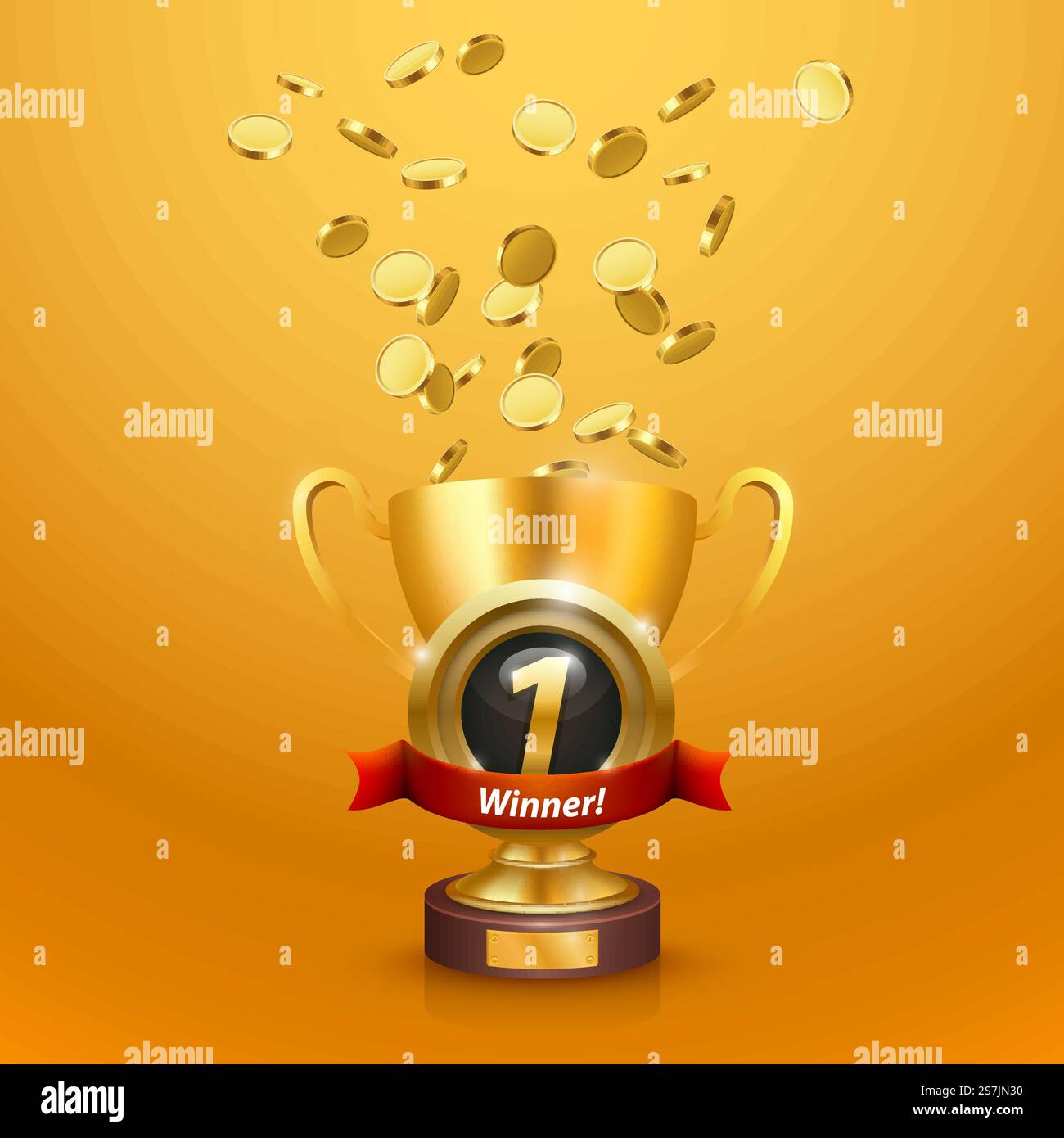 Winner cup number one with a win. Vector illustration Stock Vector ...