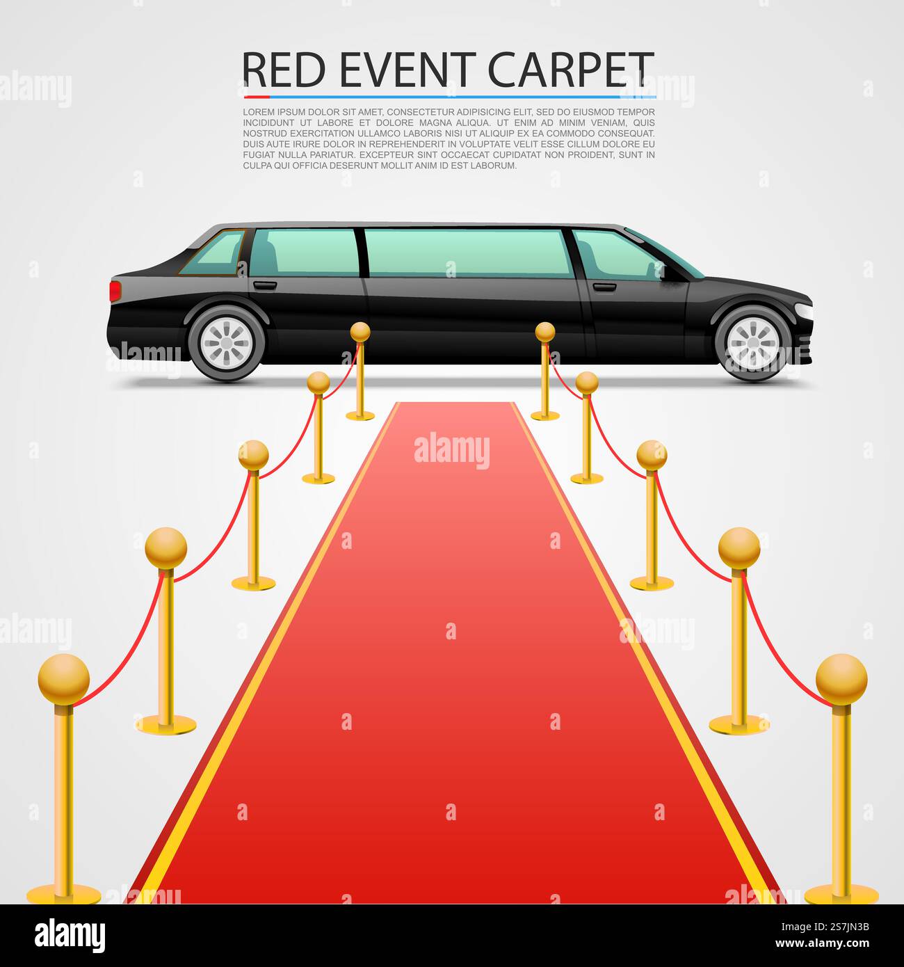 Red event carpet isolated on a white background. Vector illustration ...