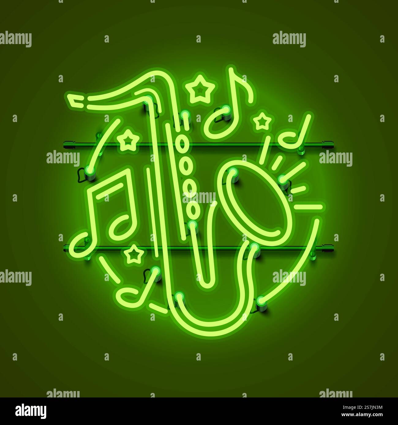Neon label music jazz banner. template design element. Vector ...