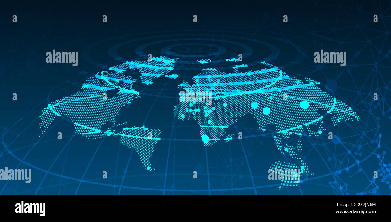 Map global planet earth point black background. Vector illustration ...