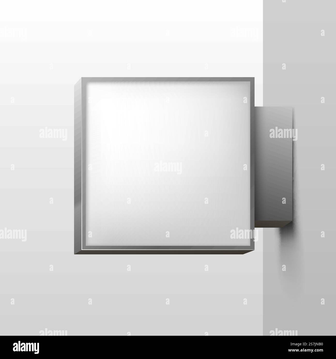 White square signboard on white background. Vector illustration Stock ...