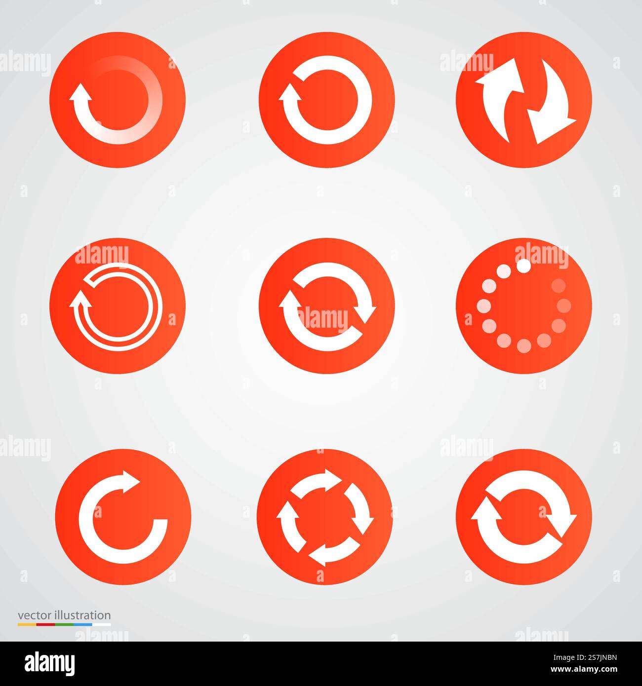 Refresh, loading or repeat arrow set. Vector illustration. Refresh ...