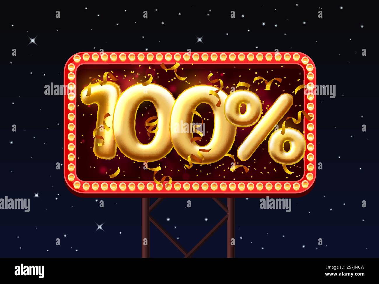 Sale 100 off ballon number on the Night Sky background. Vector ...