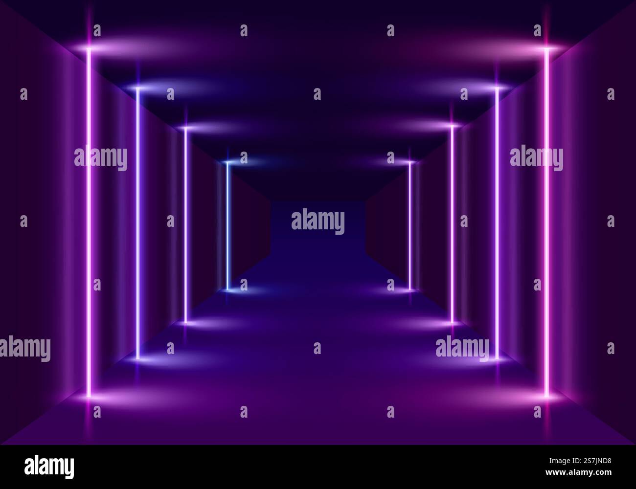 Neon scene, laser show on the night background. Vector illustration ...