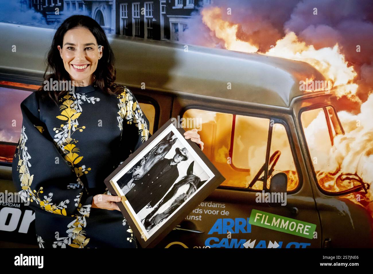 AMSTERDAM - Halina Reijn with the the Rutger Hauer award on the yellow carpet prior to the ...