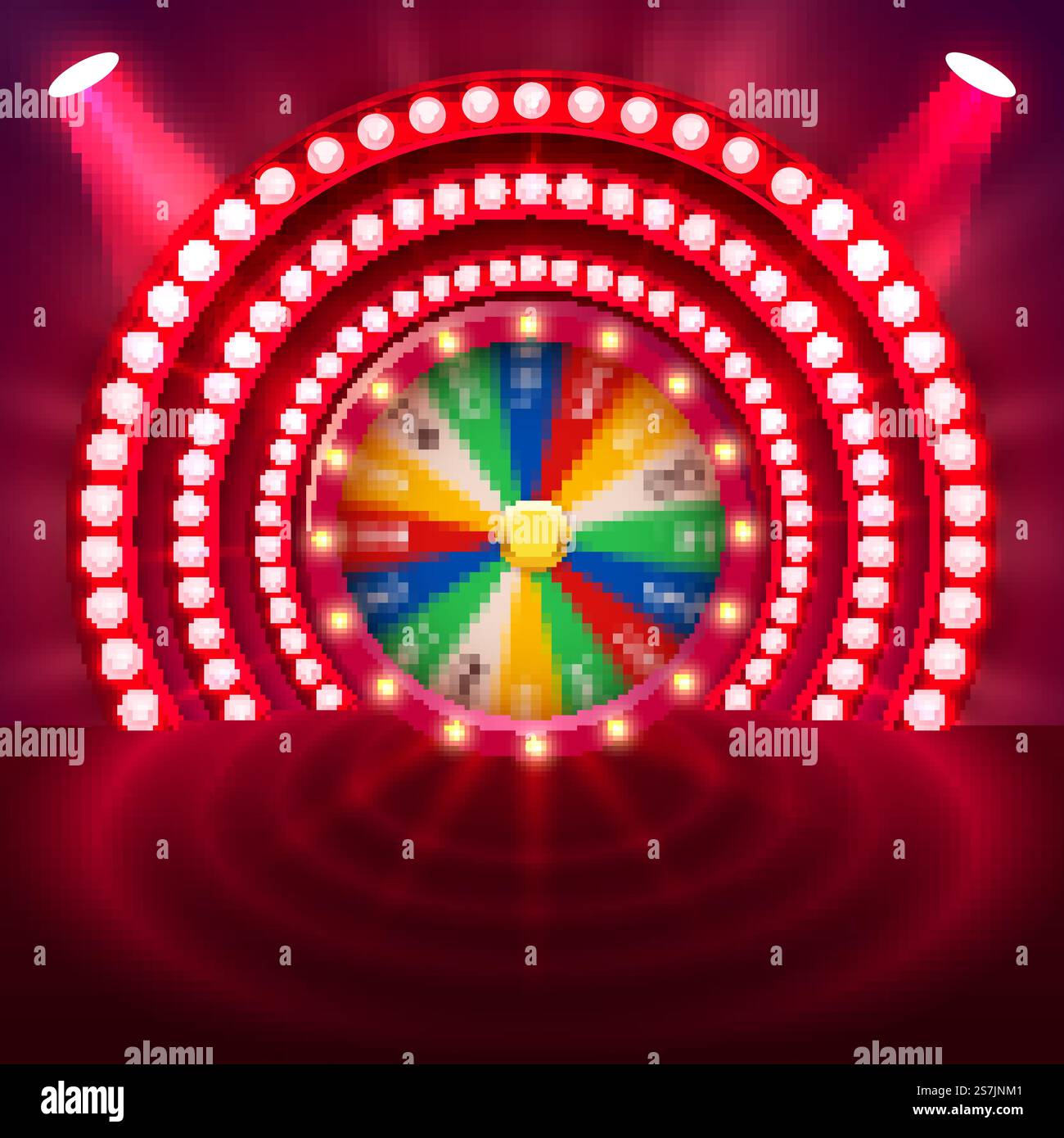 Realistic 3d spinning fortune wheel. Lucky roulette. Vector ... Realistic 3d spinning fortune wheel. Lucky roulette. Vector ...