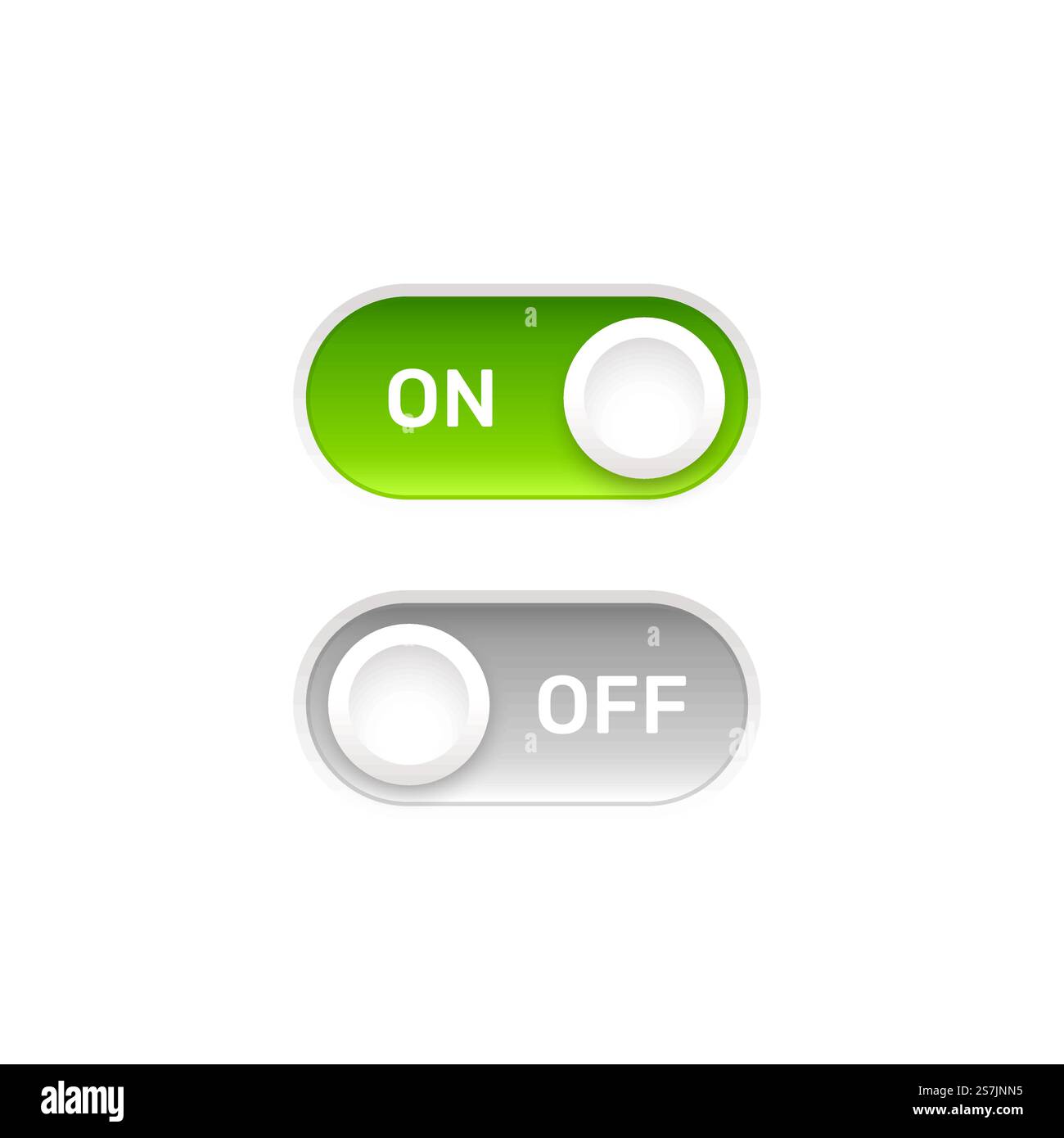 On off switch button ui isolated white background. Vector illustration ...