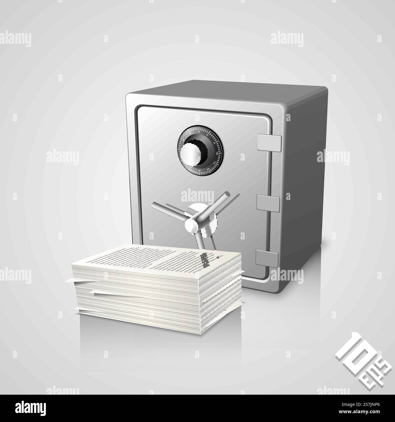 Safe with documents art object. Vector illustration. Safe with ...