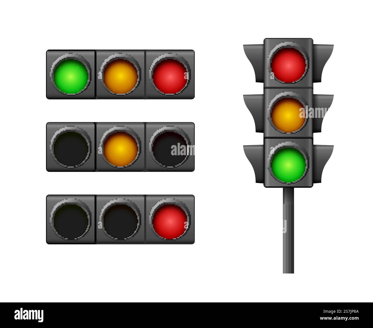 Street traffic light icon lamp. Traffic light direction regulate safety ...