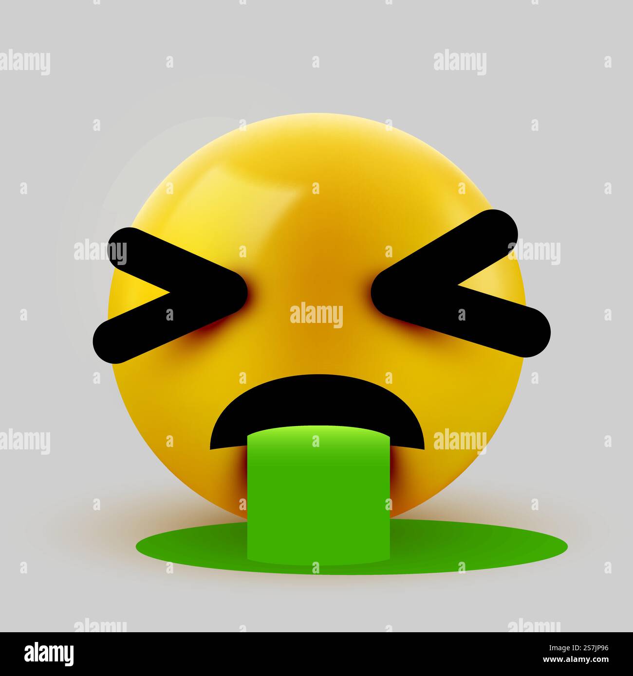 Vomiting emoticon isolated on white background. Vector illustration ...