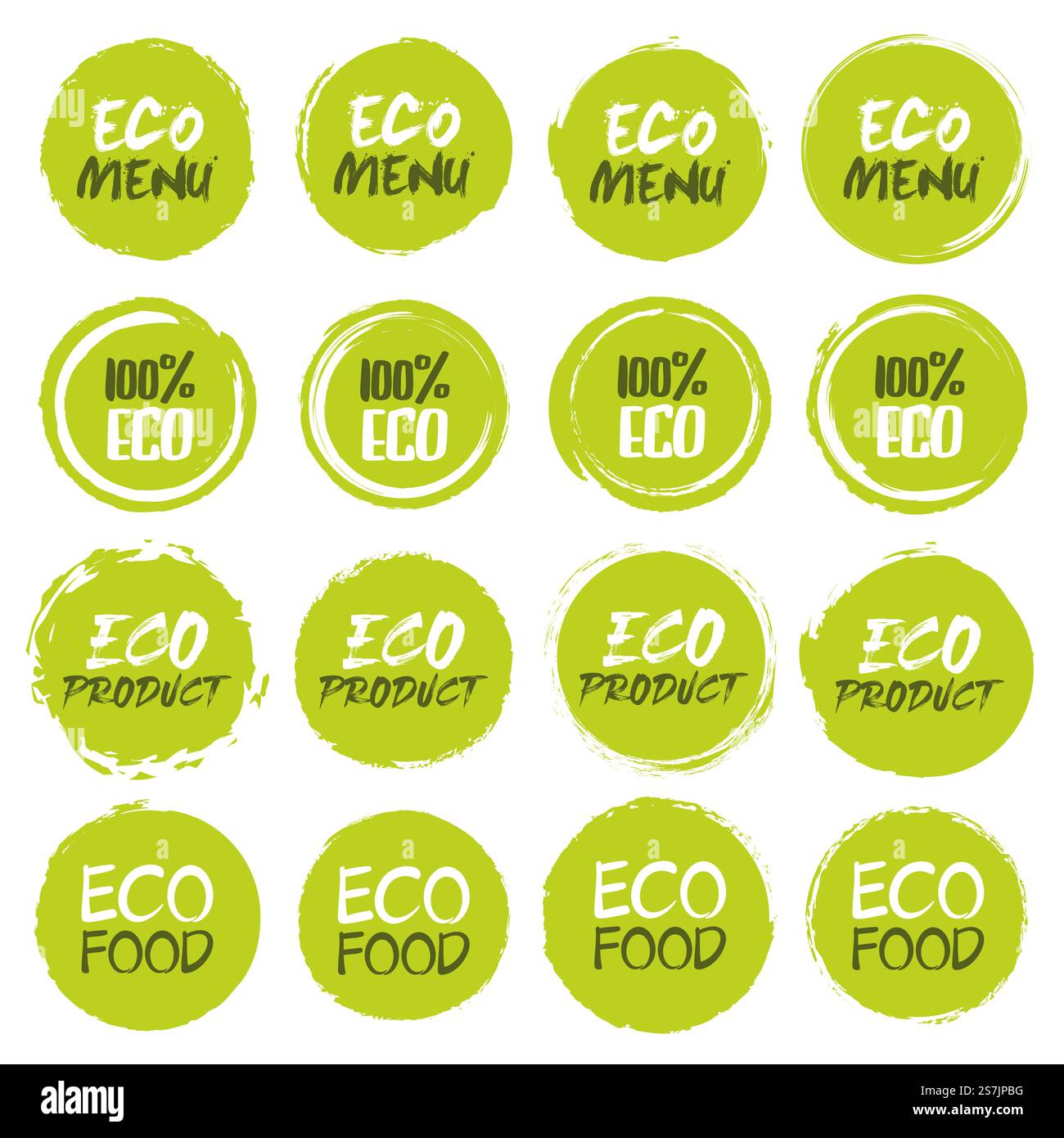 Eco logo collection. Set of different grunge circles shapes label with ...