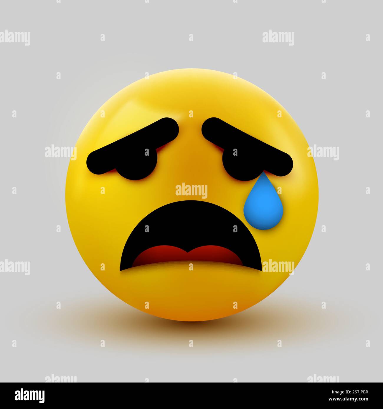 Crying sad emoticon, emoji, smiley. Social network concept. Vector ...