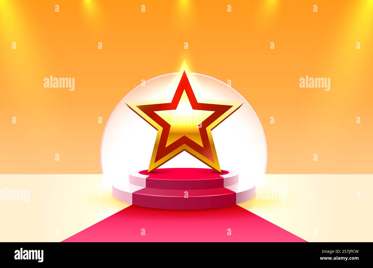 Best golden star cup winner, Stage Podium Scene with for Award Ceremony ...