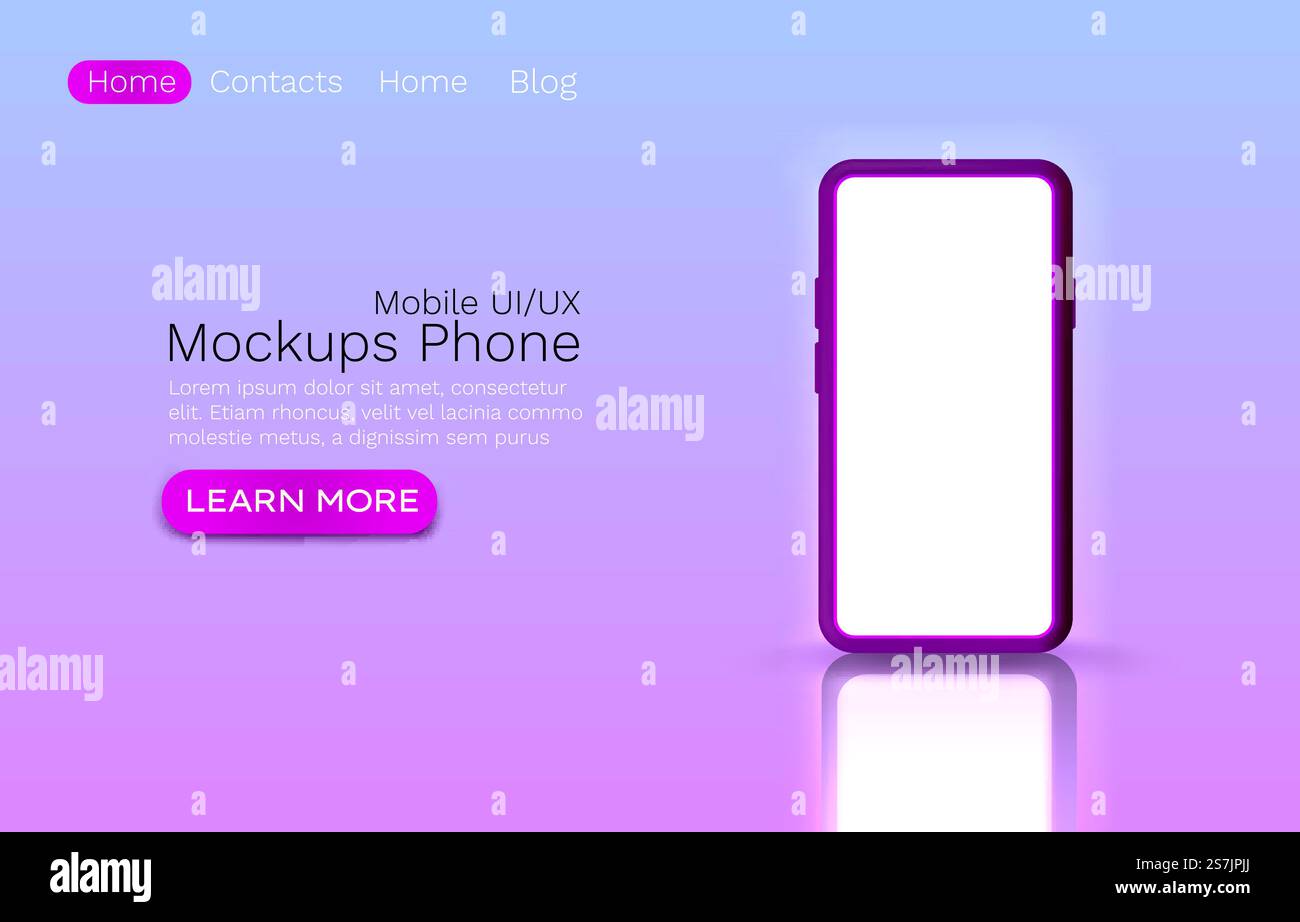 Mockups ui template, web site banner app screen. Vector illustration ...