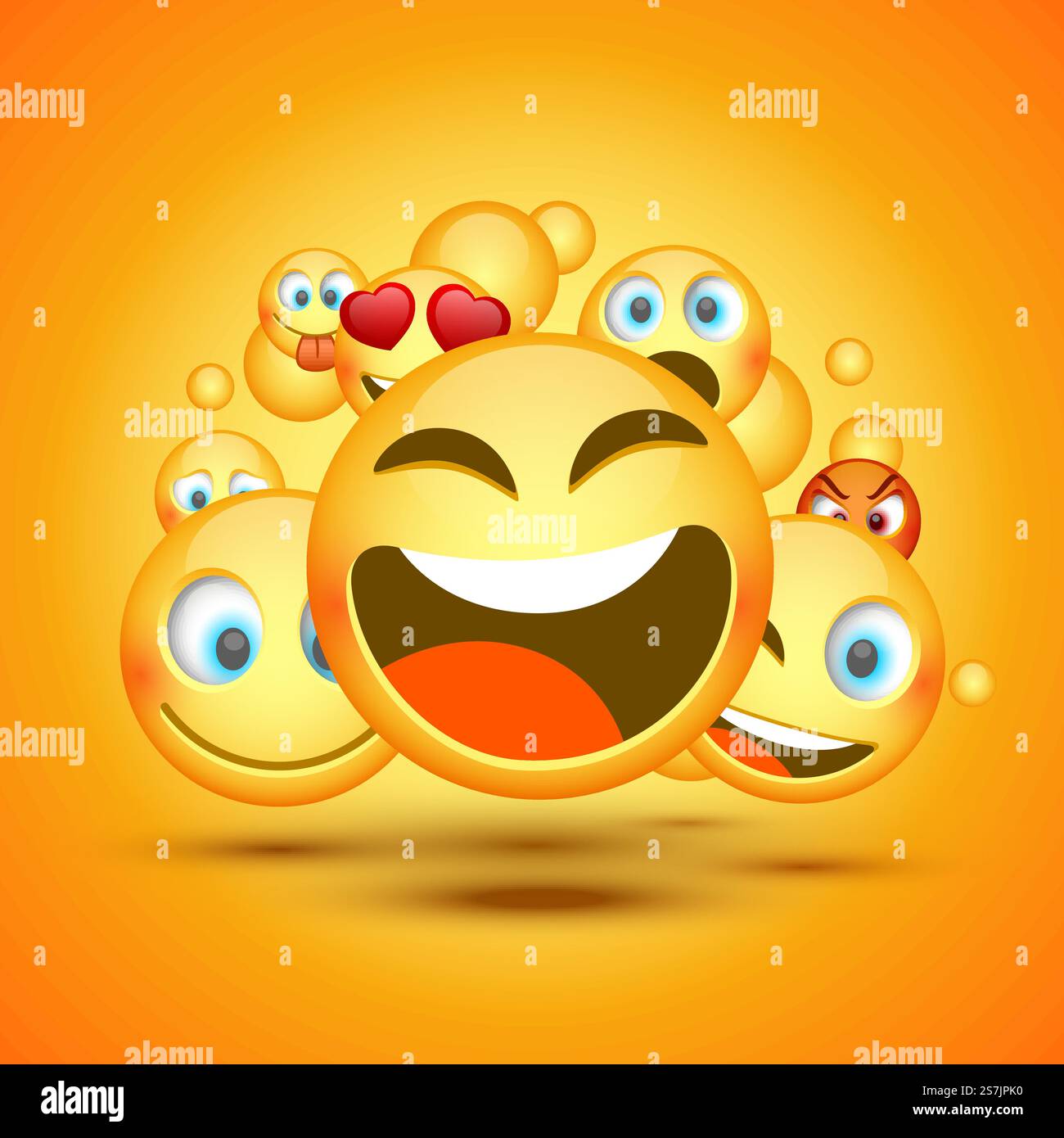 Mamy emoji icon on the orange background. Vector illustration Stock ...