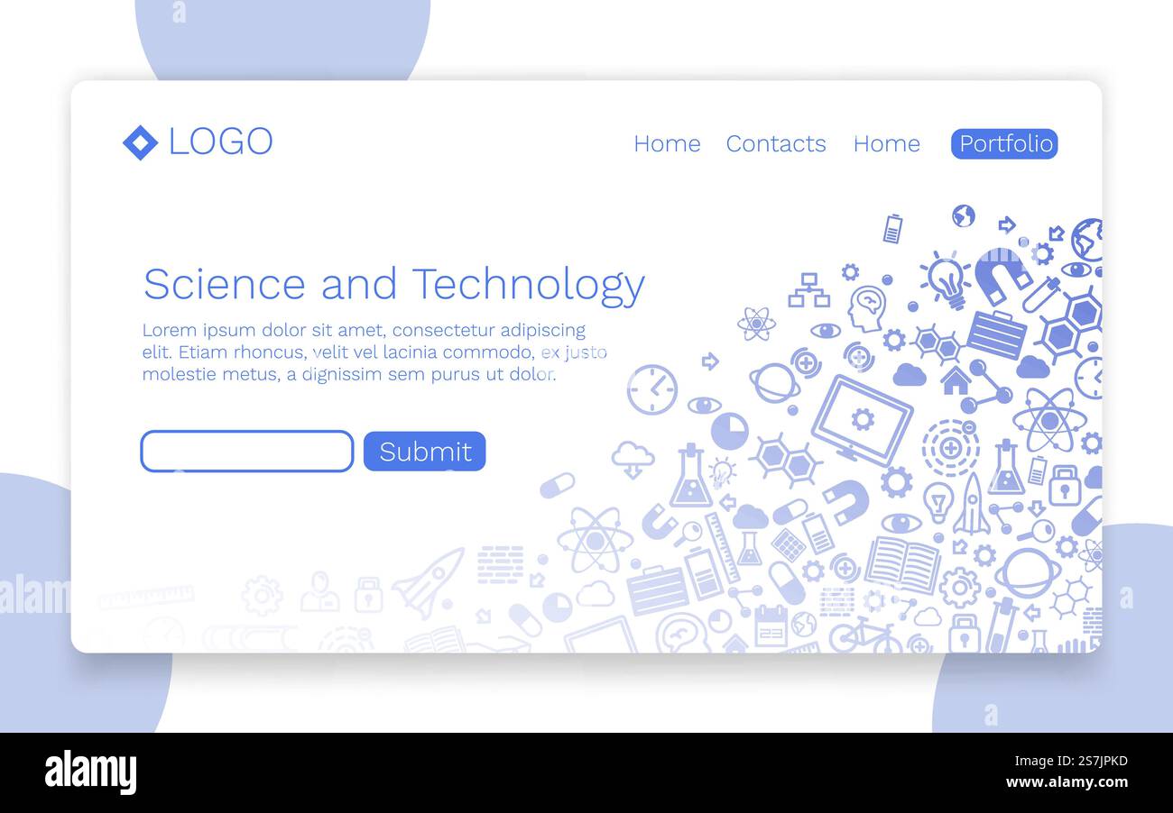 Science and Technology, icon background, Landing page concept. Vector ...