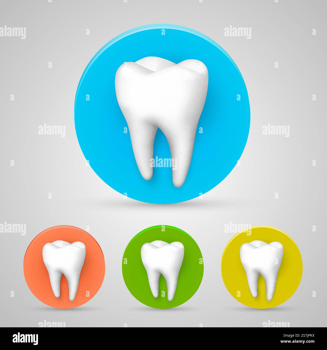 Tooth set color collection, template design element . Vector ...