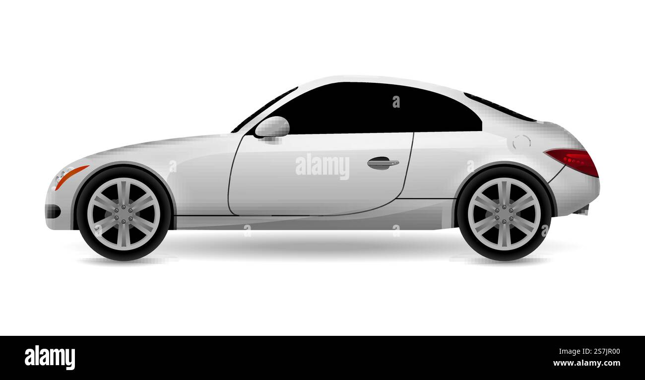 Vector automobile coupe isolated profile side view. Luxury modern sedan ...