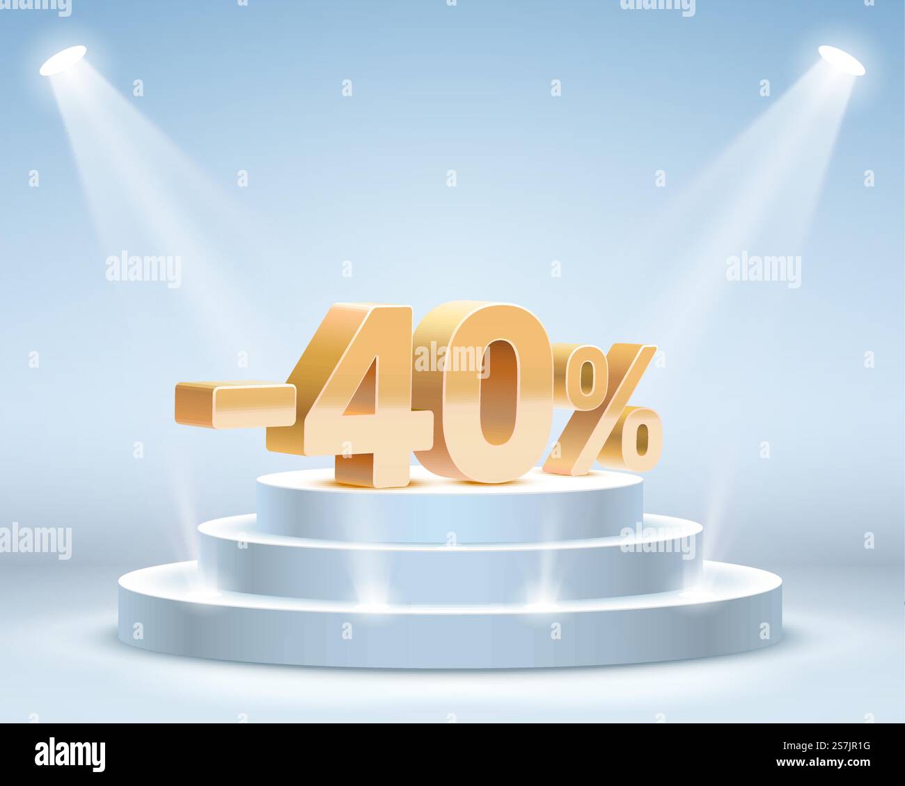 Podium with share discount percentage. Vector illustration Stock Vector ...
