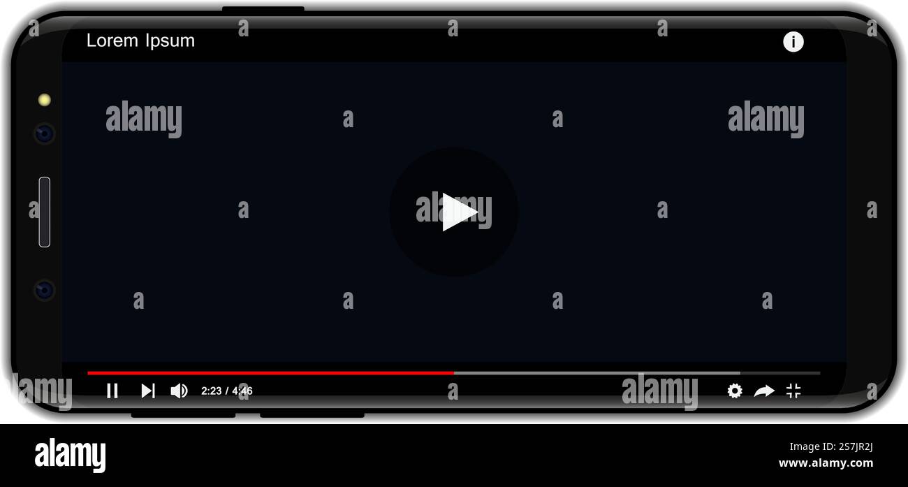 Smartphone with mobile video player interface for social media Stock ...