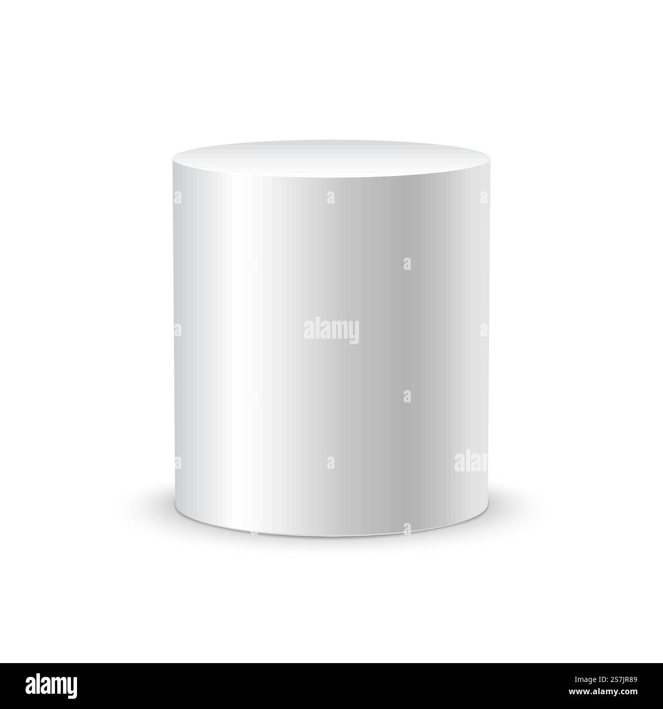 White cylinder on white background isolated. 3d object cylinder ...