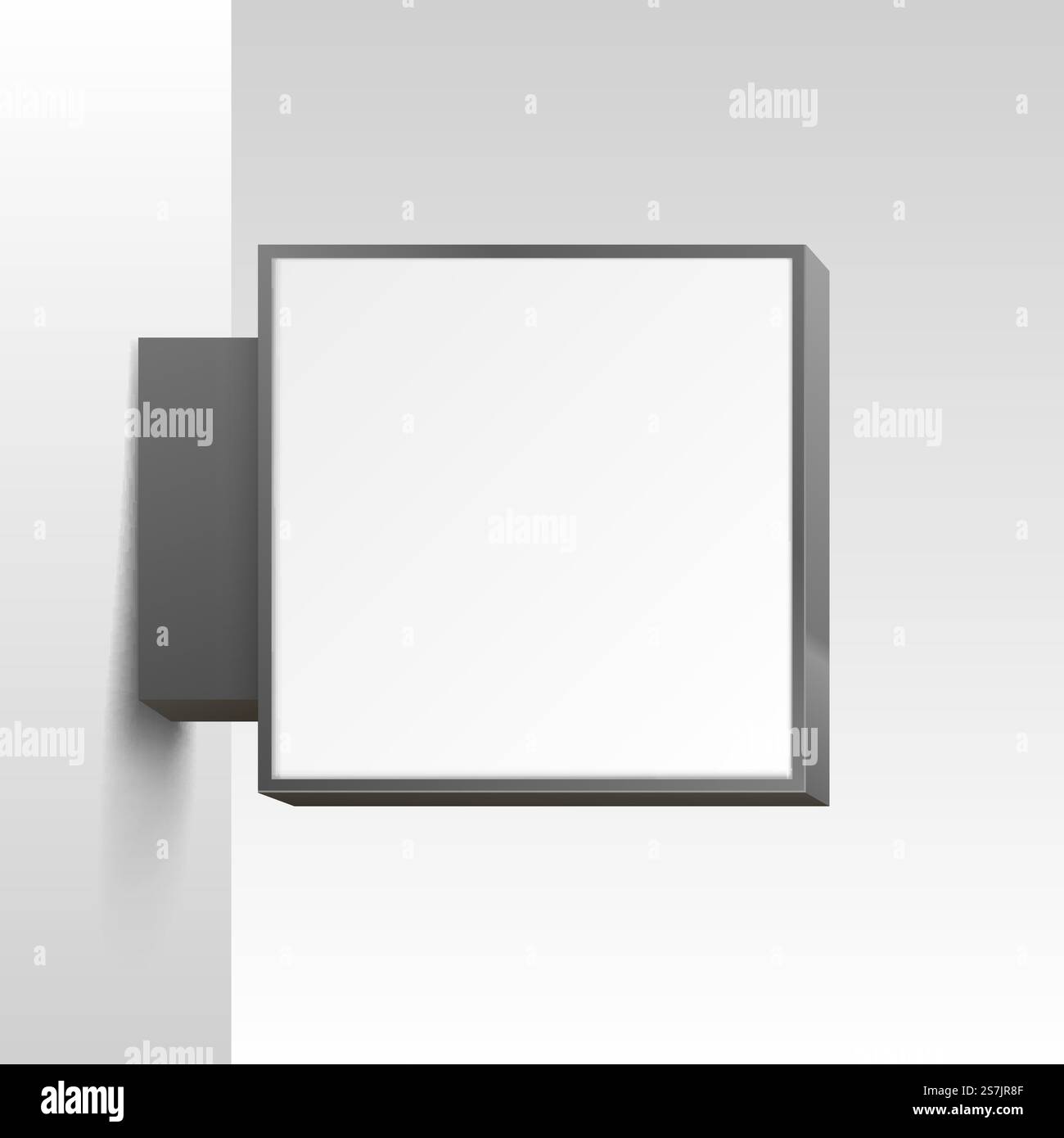 White square signboard on white background. Vector illustration Stock ...